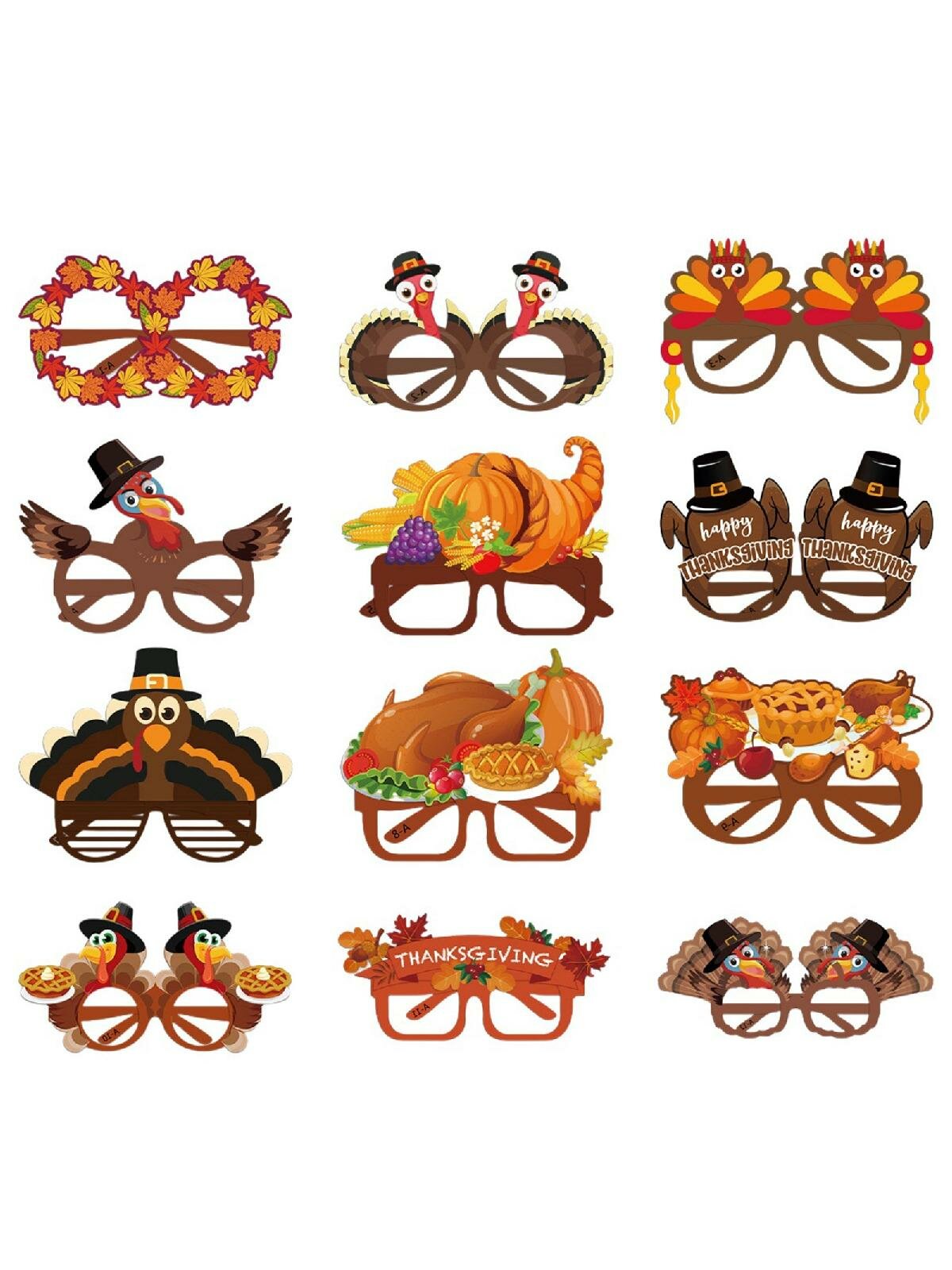 Дека для фотосессий из бумаги с овощами из индейки на День благодарения для родителей и детей