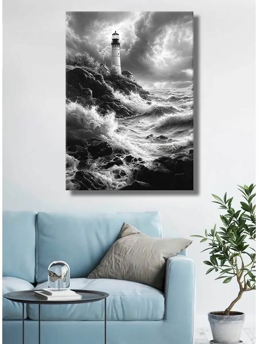 Картина "Маяк на краю света", модульная 30х40см 1шт.