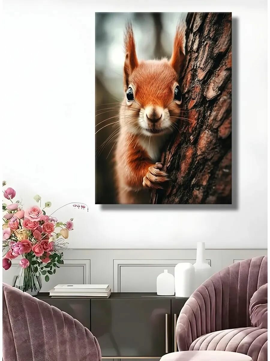 Картина "Улыбка белки", для интерьера 30х40см 1шт.