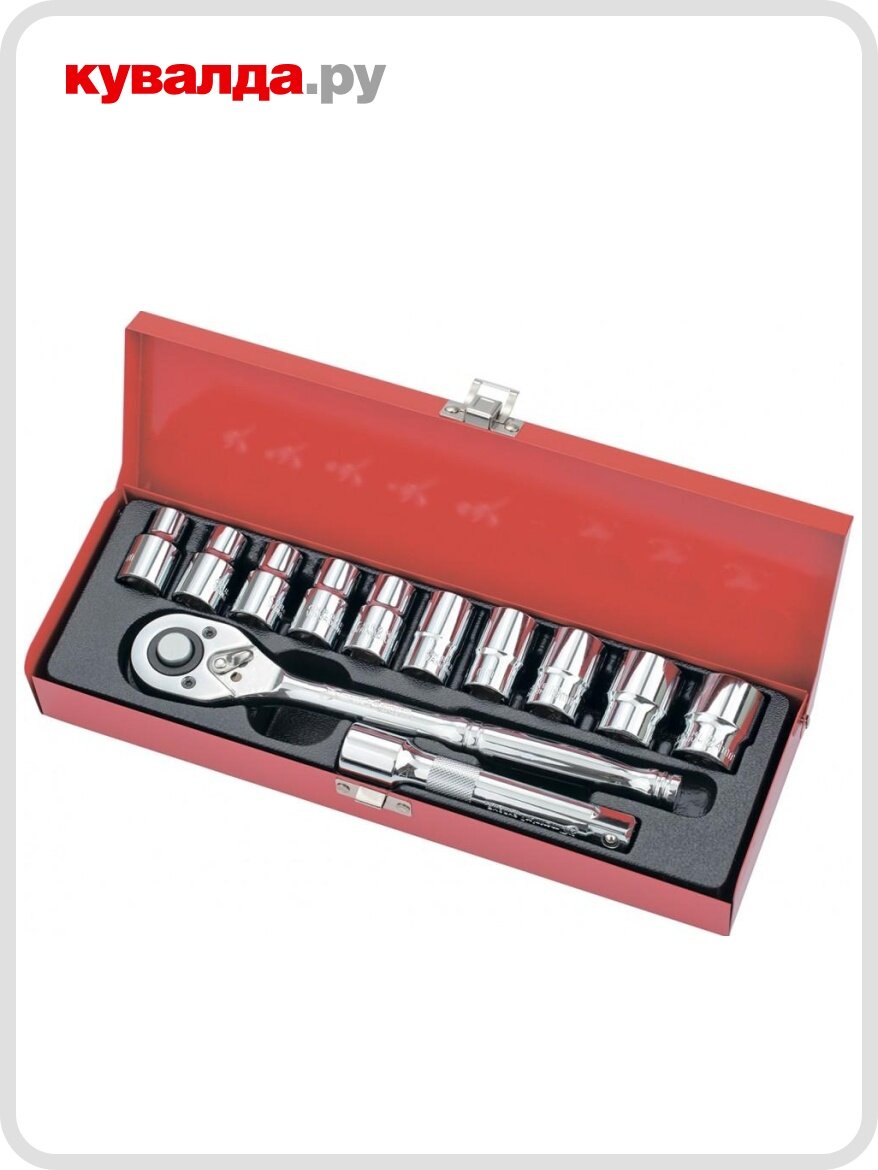 Набор головок 1/2" MATRIX 13526 с трещоткой 10-24 мм, 12 пр