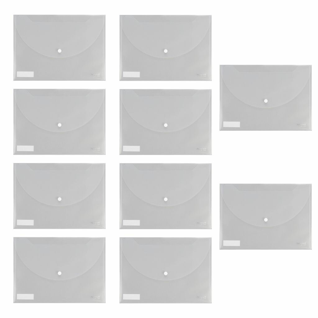 Пакет для документов из прозрачного пластика объемом 10 шт. для хранения документов в студенческом органайзере