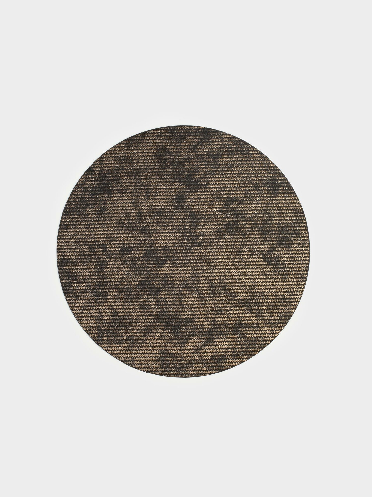 Салфетка под приборы, 38 см, ПВХ/полиэстер, круглая, черно-золотистая, Rock, Kuchenland