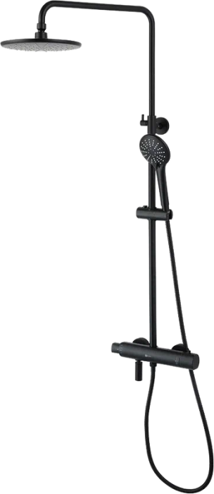Душевая стойка Lemark Bronx LM3772BL c термостатом, черная