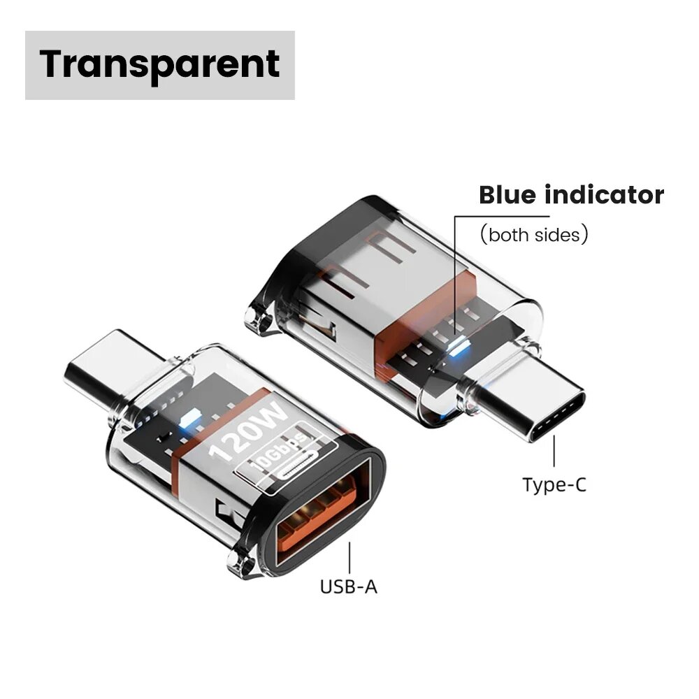 120 Вт USB 3.2-Type C OTG Адаптер Высокоскоростная Передача Данных Аудио Для Xiaomi Huawei ПК Планшет - Конвертер USB C С Быс.