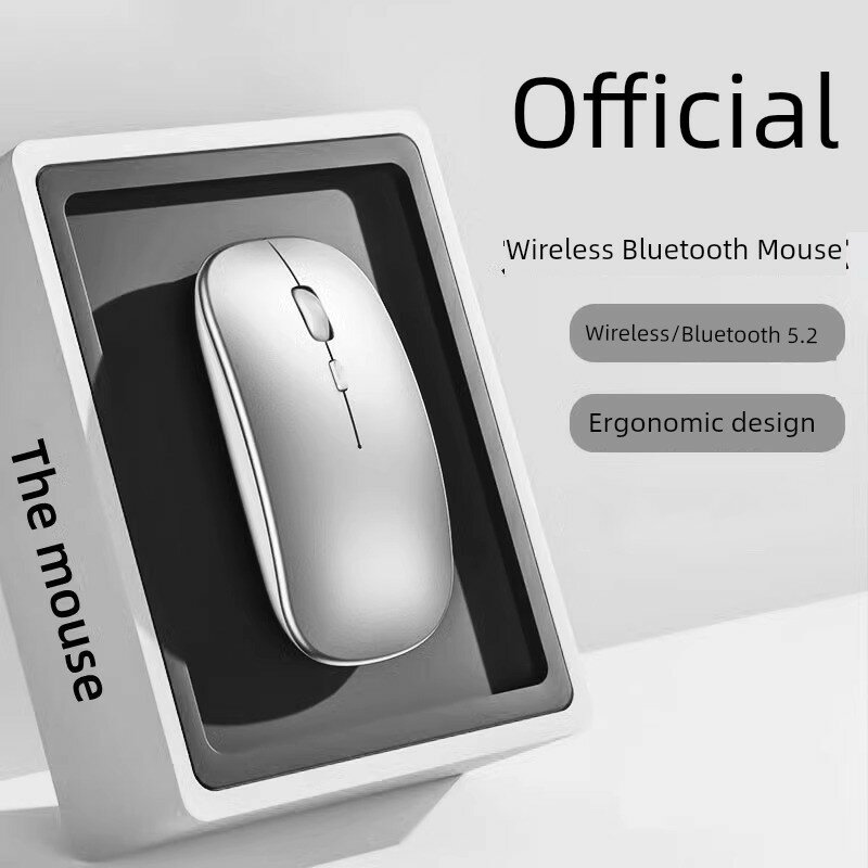 Беспроводная мышь Bluetooth, двухрежимная, с зарядкой, бесшумная, для дома, офиса, ноутбука, настольного компьютера,