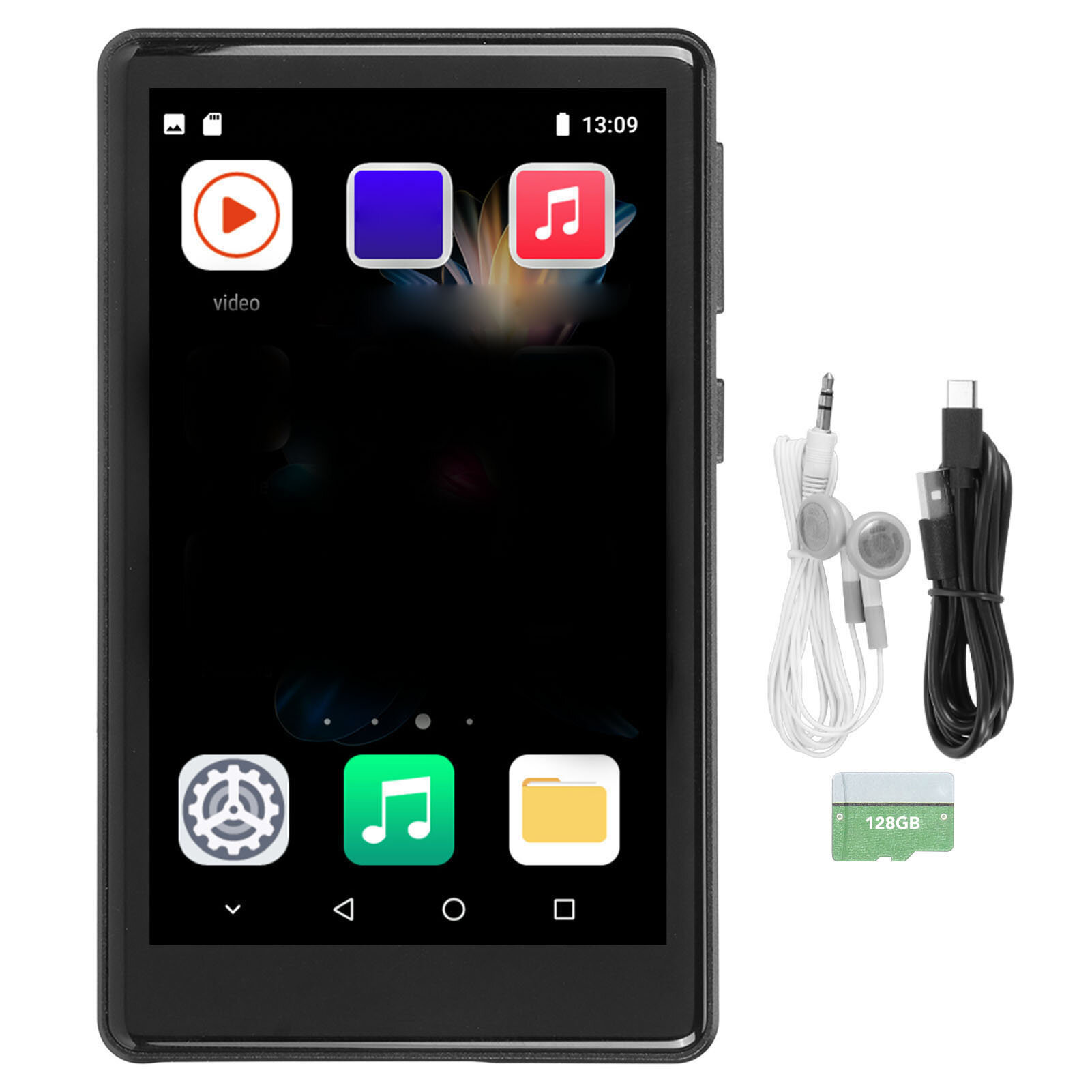 MP3-плеер 4", BT, WiFi, 2 ГБ ОЗУ, 16+128 ГБ, черный