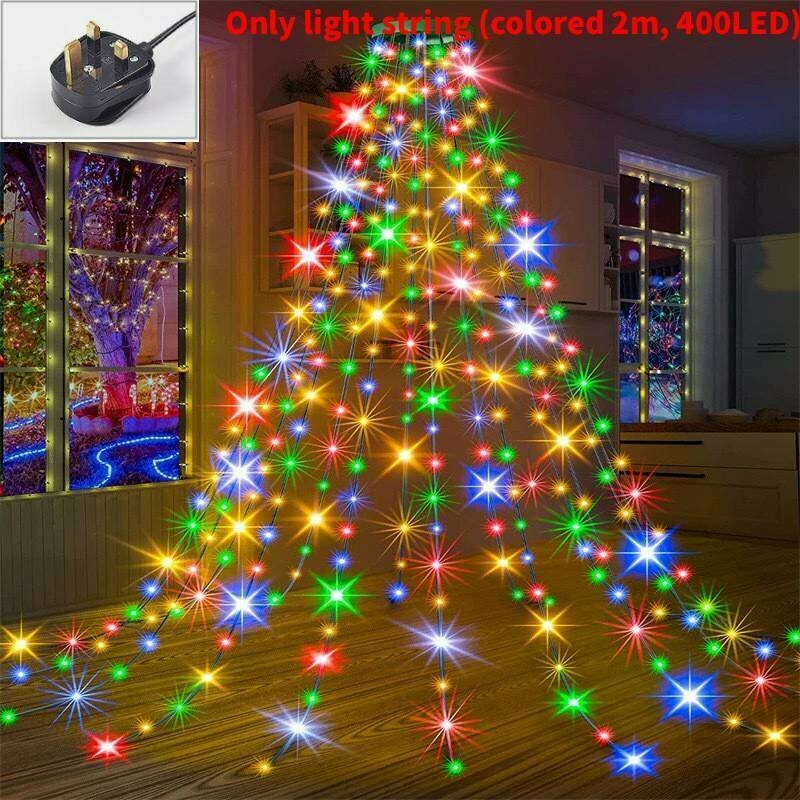 Christmas led tree top star lights with low voltage power for seasonal decor uk 2m 400led