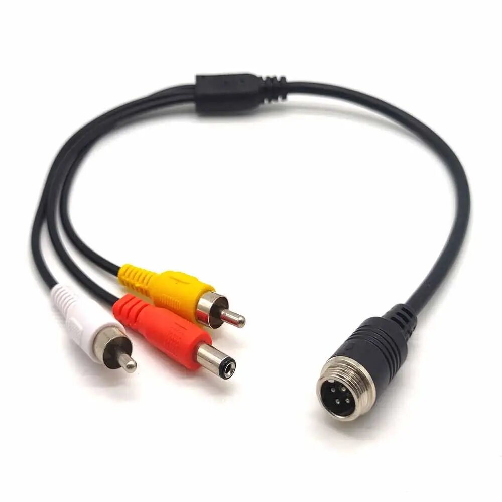 GX12 4-контактный штекерный кабель питания камеры видеонаблюдения DC RCA — авиационный соединительный провод 1 м/3,3 фута для камеры безопасности