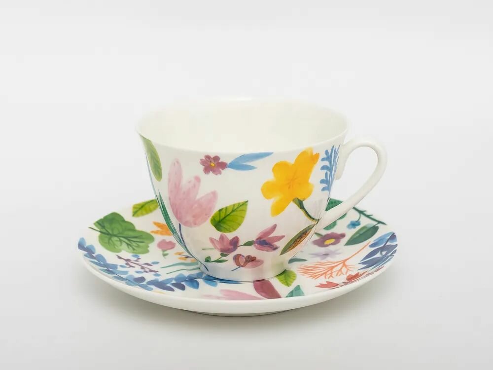 Чашка с блюдцем чайная ф. Весенняя рисунок Primavera
