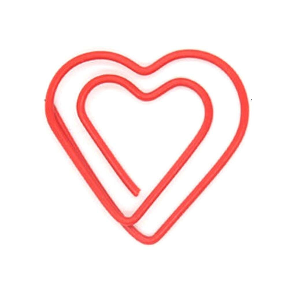 100peeces Heart Paper Clips Metal Packlip держатель файла для привязки для привязки