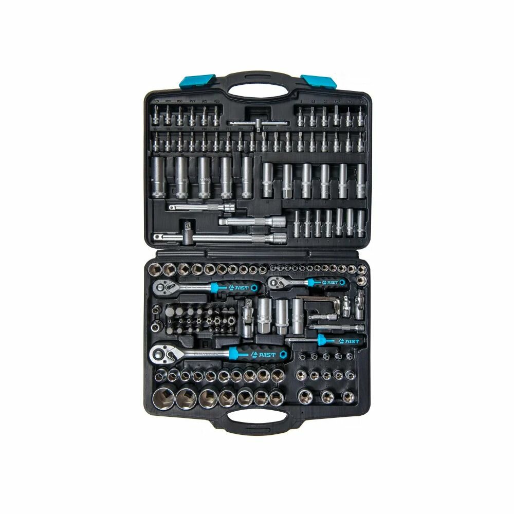 Набор инструментов 151 предмет (головок) 1/4", 3/8", 1/2" дюйма 6-гр. AIST 4091151W для автомобиля в чемодане (кейсе) с 3-мя трещотками профессиональный