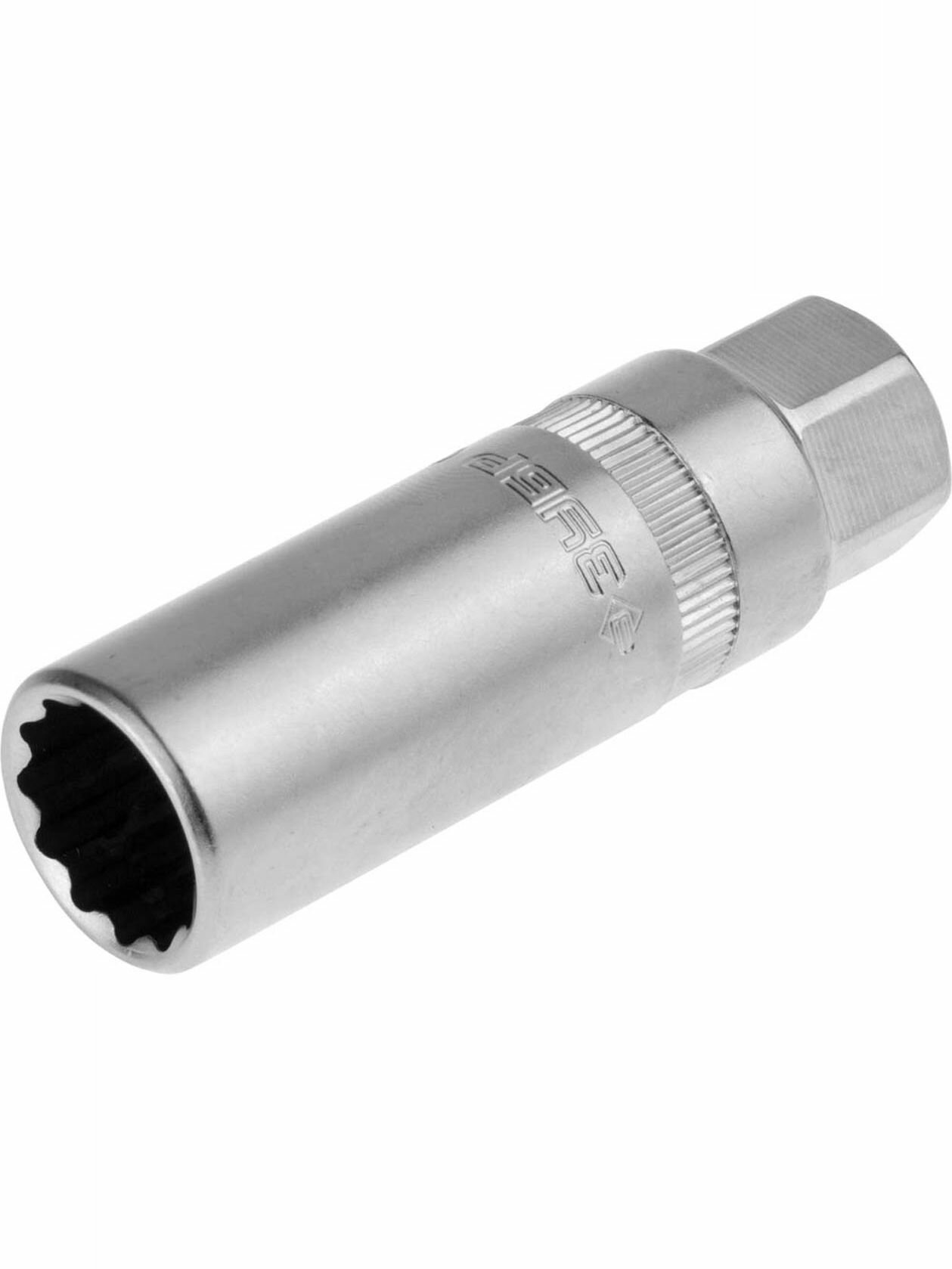 ЗУБР 3/8", 14 мм, Cr-V сталь, хромированная, торцовая головка свечная 27729-14