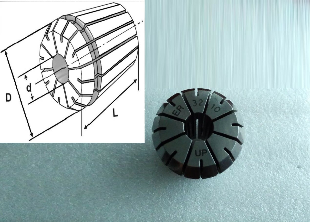 Цанга ER32-10, D- 32/ d- 10/ L- 40. UP series для ЧПУ станка