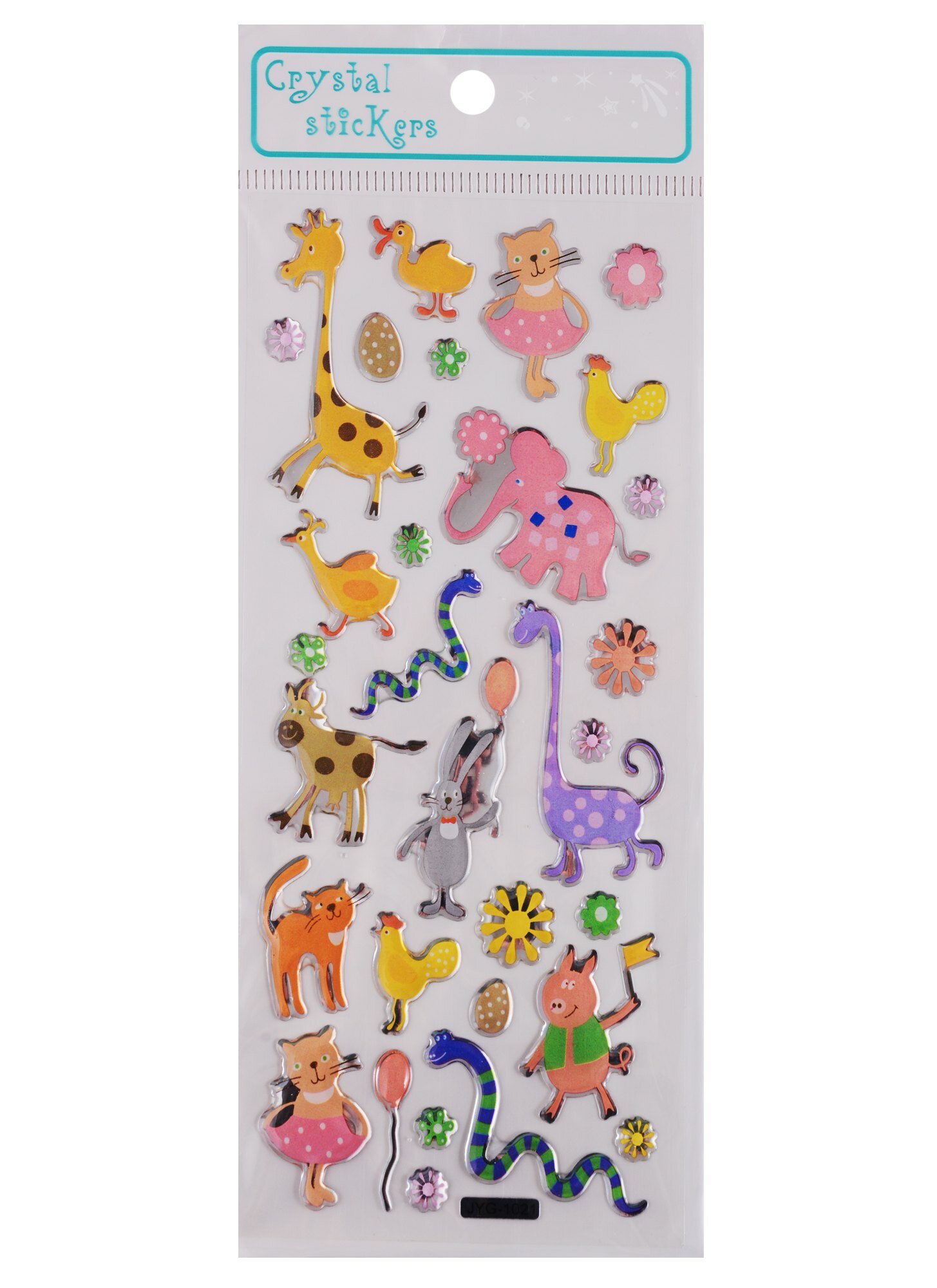 Наклейки эпоксидные Зверюшки микс JYG1087-JYG1021