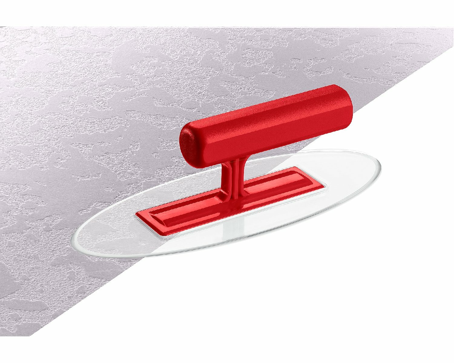 Пластиковая штукатурная гладилка ЗУБР овальная прозрачная 220х90 мм