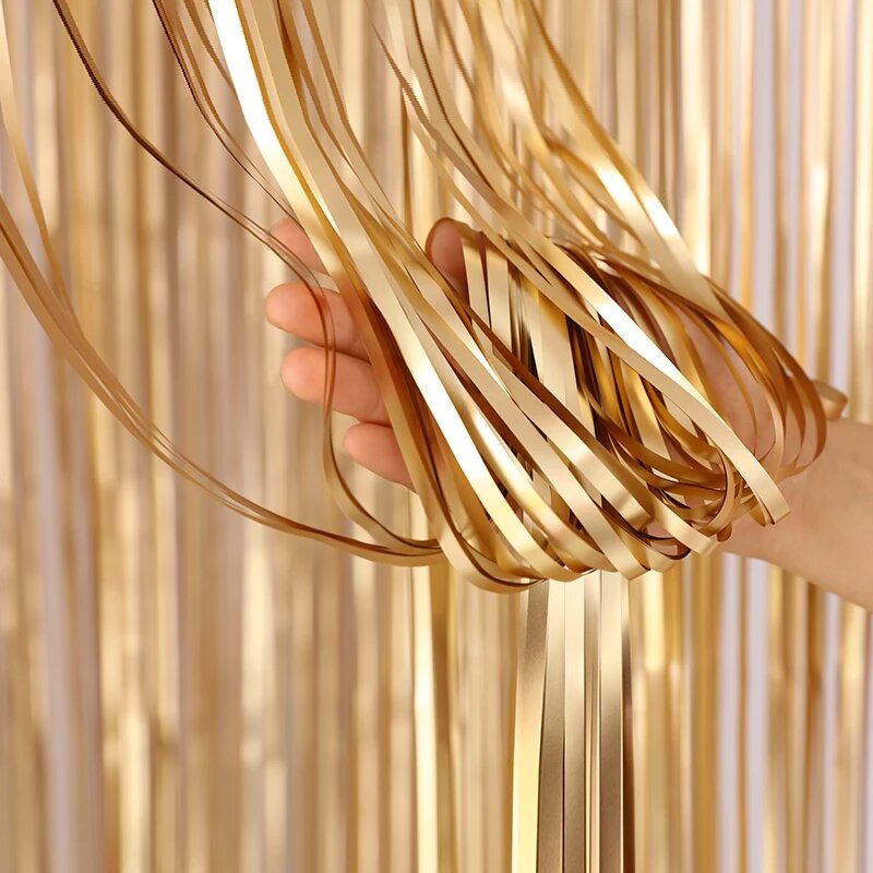 Фольгированная штора Mr Joke для фотозон 3m(drop)x1m(width), matte light gold