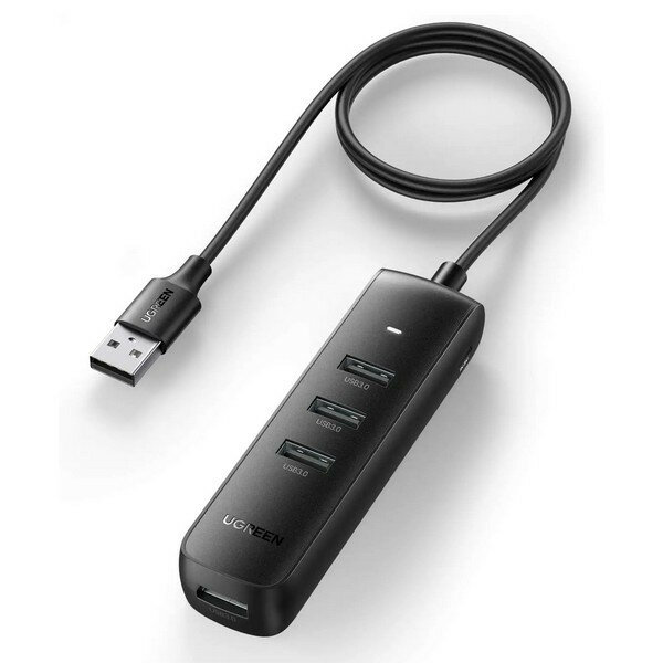 USB-разветвитель Ugreen CM416 USB 3.0 4-Port Hub, длина провода 1 м (80657) черный