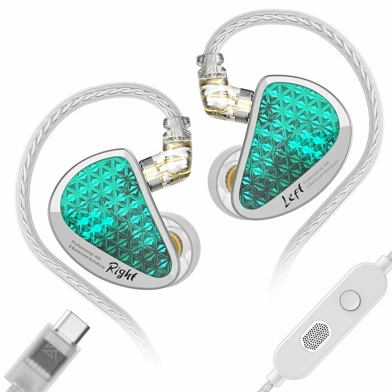 KZ AS16 Pro Проводные наушники AS16pro CyanMictypec