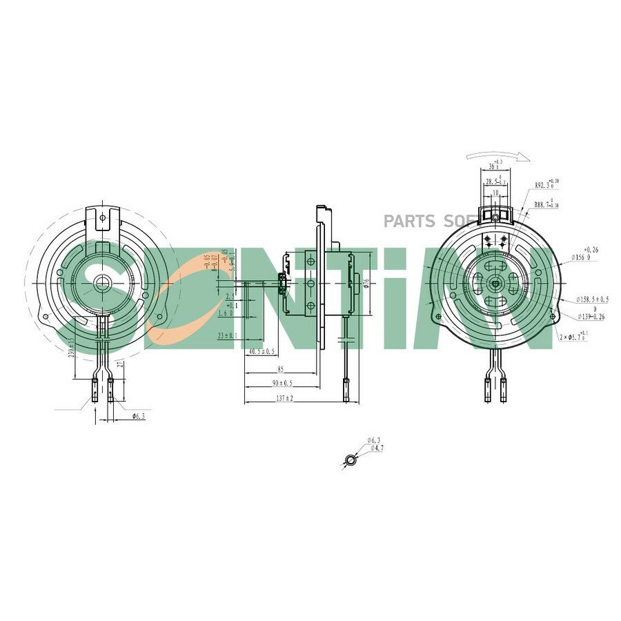 Вентилятор отопителя от официального дистрибьютора, SONTIAN, артикул ZD172140