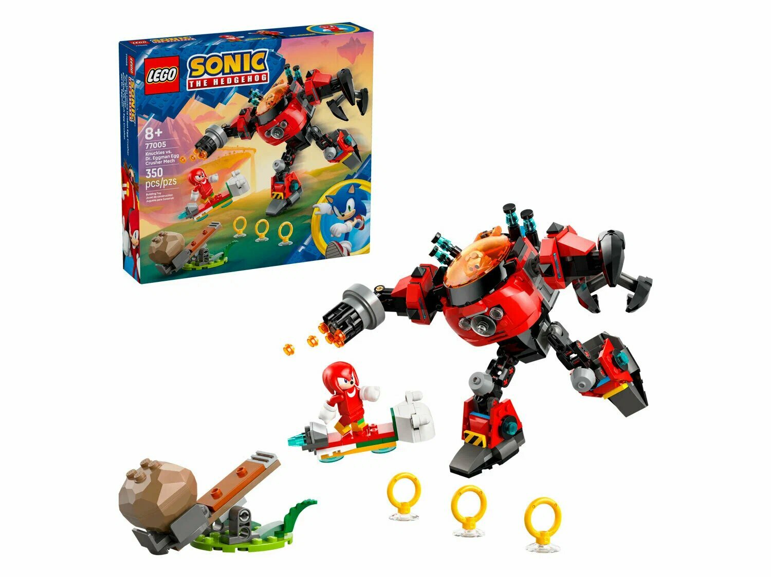 Конструктор LEGO Sonic the Hedgehog 77005 Наклз против меха-яйцедробилки Доктора Эггмена, 350 дет.
