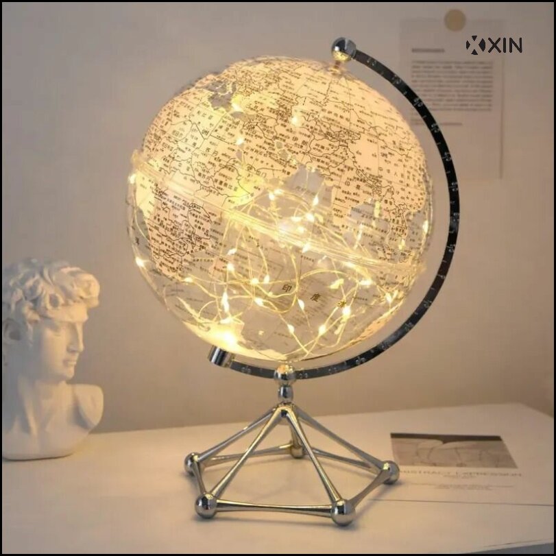 Креативный прозрачный глобус с подсветкой, белый
