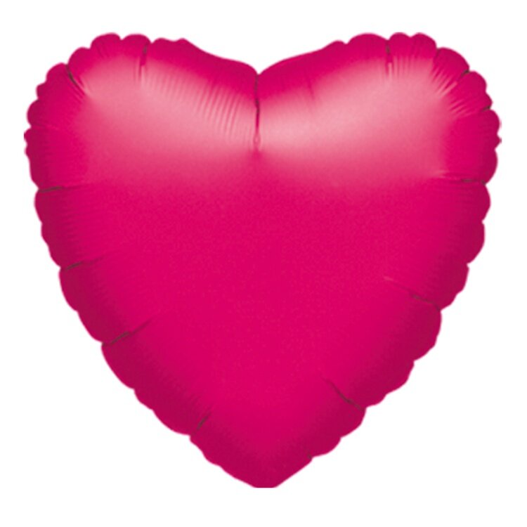 Воздушный шар Anagram без рисунка, сердце 18" Металлик Fuchsia