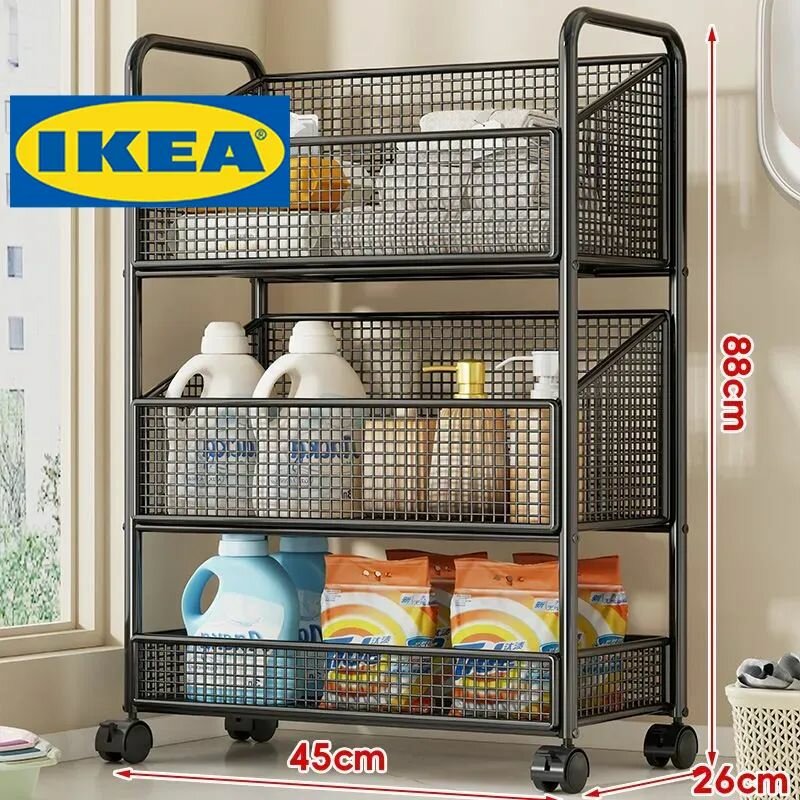 Многофункциональный передвижной стеллаж для хранения вещей тележка для хранения вещей в кухне и ванной комнате
