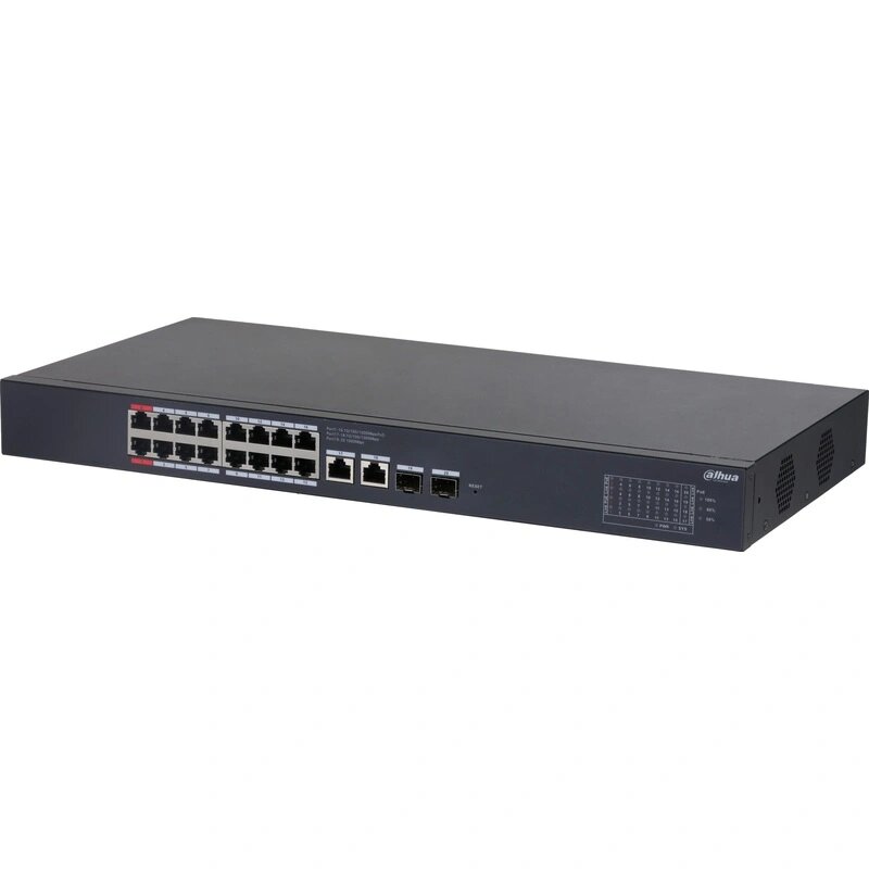 Коммутатор Dahua DH-CS4220-16GT-240,16PoE,(1000BASE-T/SFP),265W, управ
