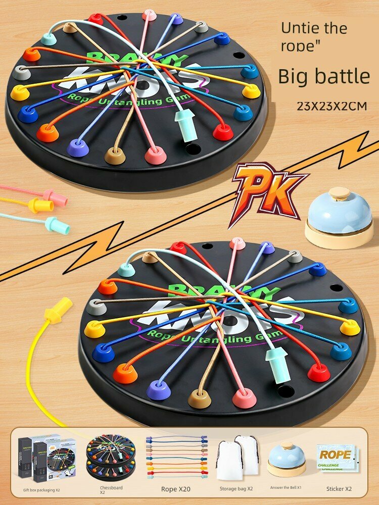 Настольная игра-головоломка «Решение веревочных задач», развивающая мышление, интерактивная игра для родителей и детей,