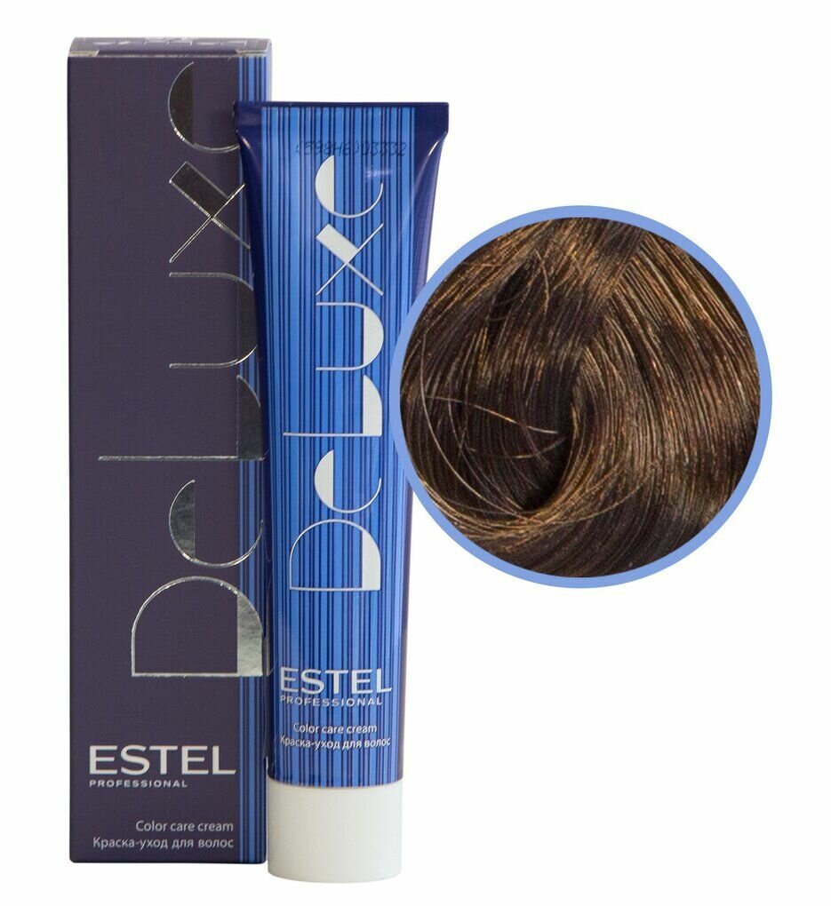 Estel Professional Краска-уход DeLuxe 6/75 темно-русый коричнево-красный Эстель делюкс