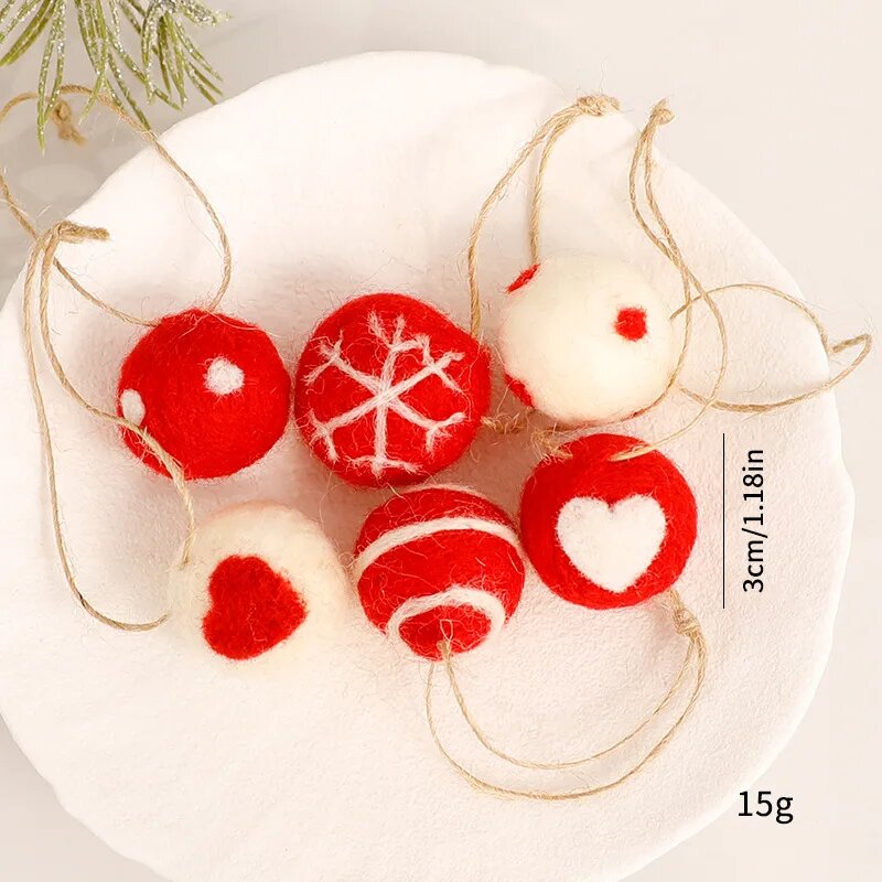 Снежинки из фетра для елки 6 шт. A 3cm 6Pcs