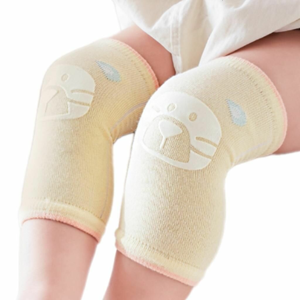 Детские весенне-летние мультяшные нескользящие наколенники для ползания из тонкой сетки детей-желтый