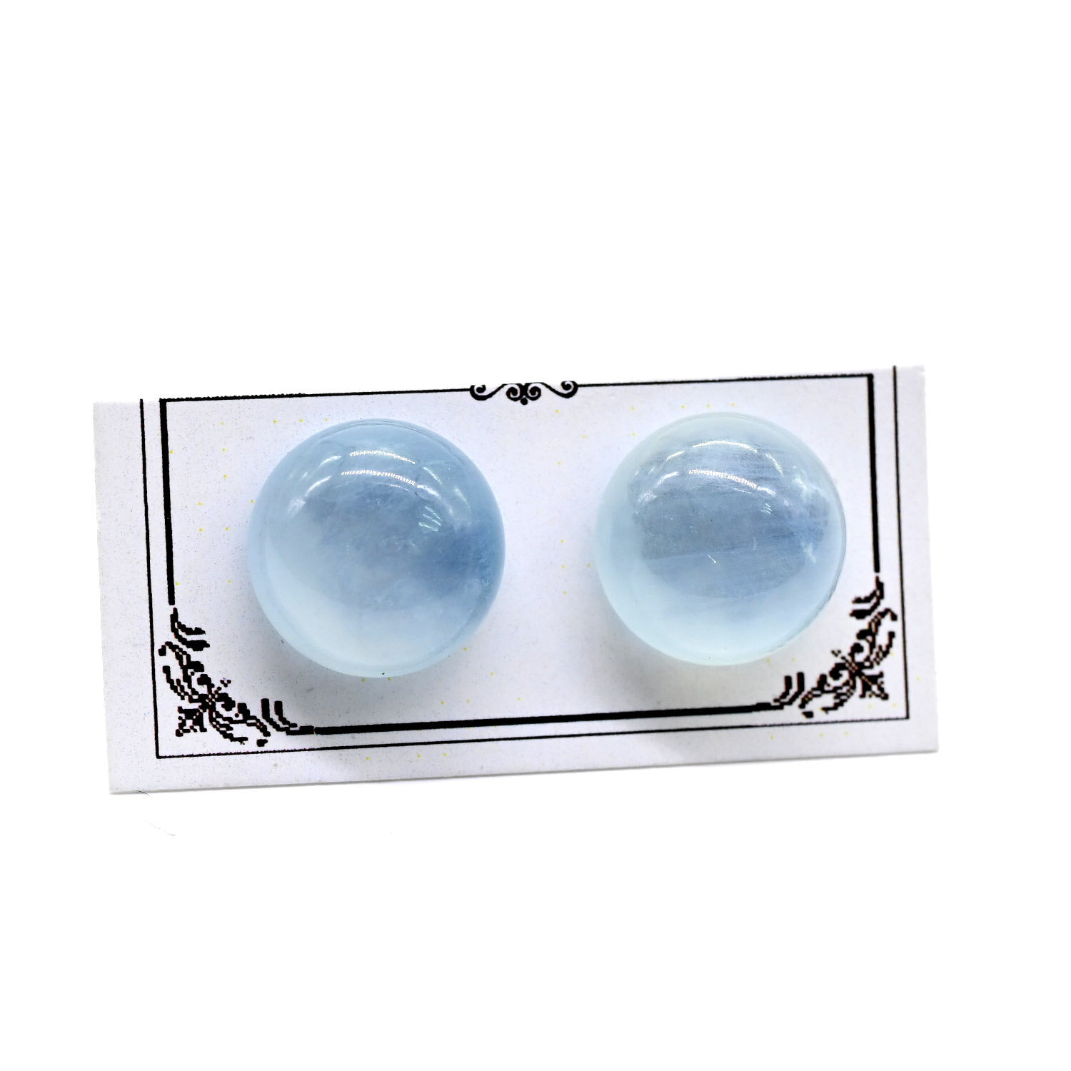 Серьги пусеты, аквамарин