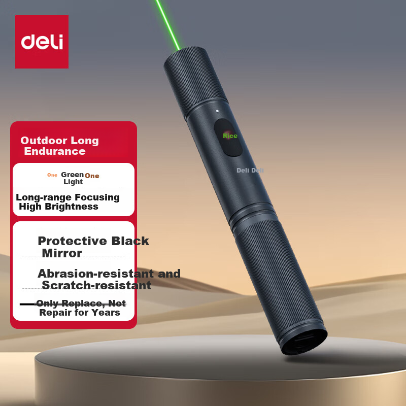 Deli Laser Pointer Outdoor Sand Table Electronic Pen for Sales Office Cat Teaser Laser Pointer Green Laser Pointer