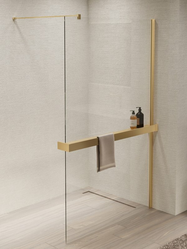 Душевая перегородка Vincea Walk-in HR VSW-1HR900CLG 90 см, профиль матовое золото, стекло прозрачное