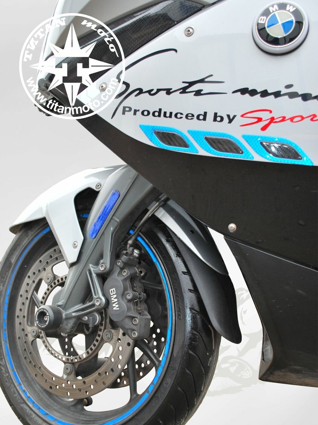 Удлинитель переднего крыла BMW K1200R Sport. Титаn moto