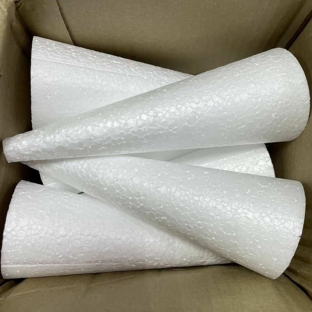 Конус из пенопласта; 20 см* 6 штук; подходит для творчества и украшения