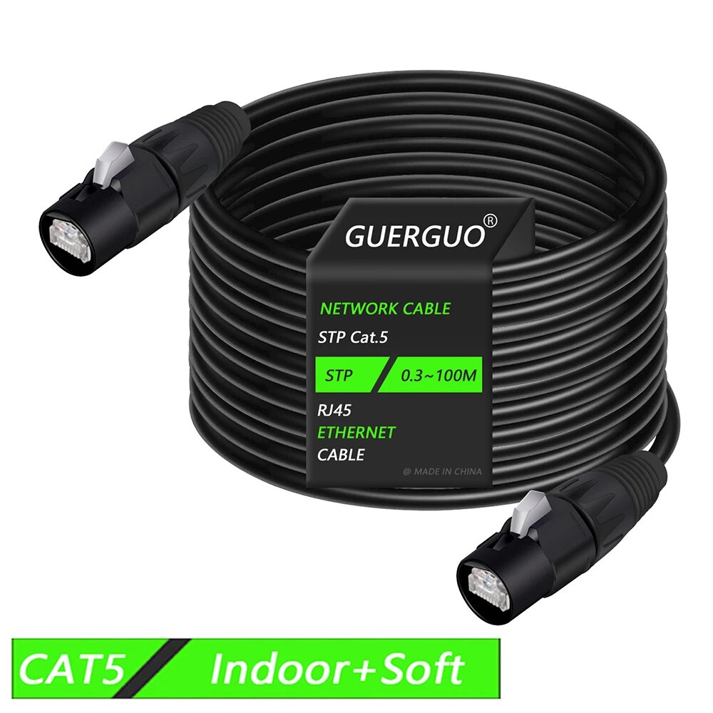 Экранированный кабель Ethernet Cat5/6 RJ45 0,3–100 м 1031-CAT5-In-BK, 25M