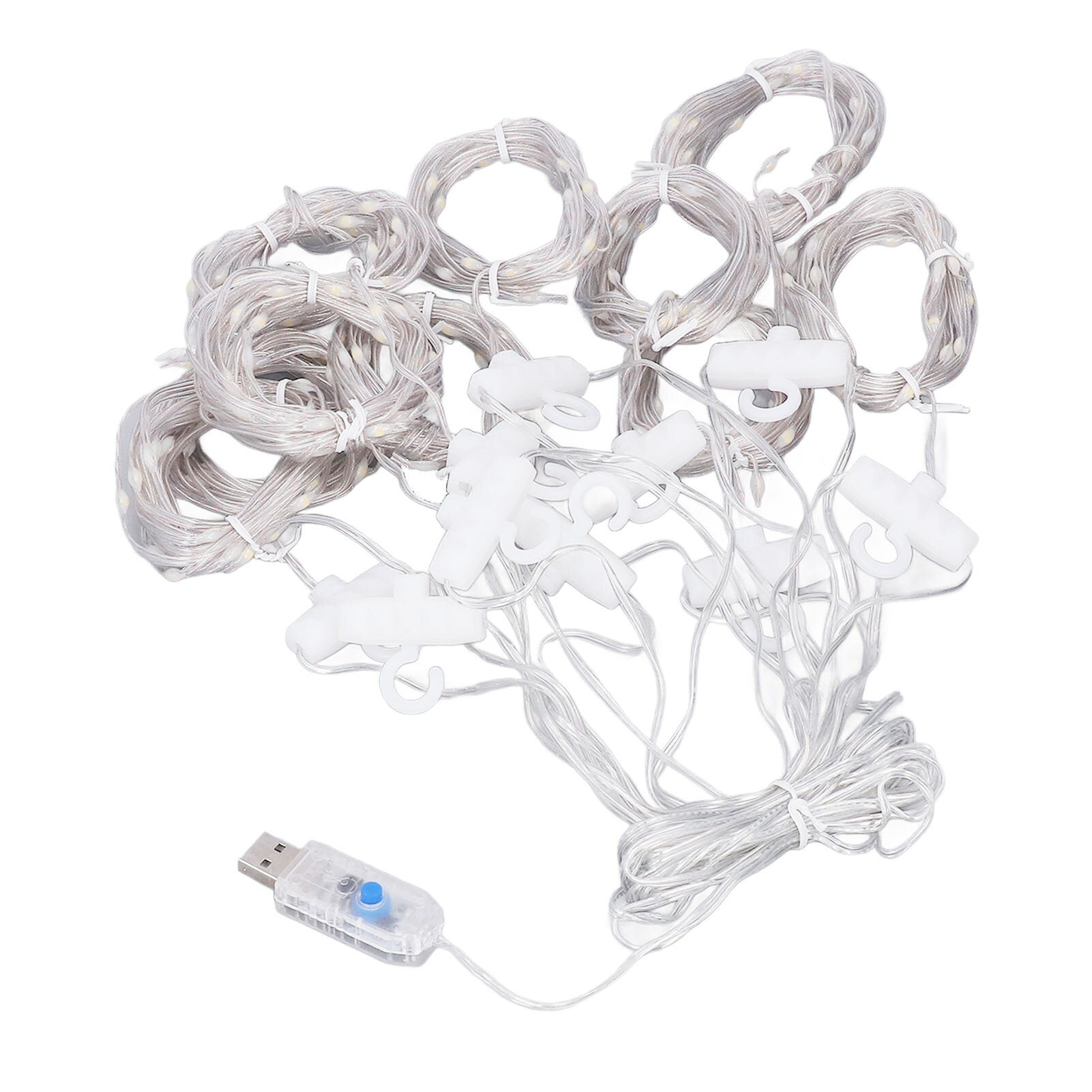 Подвесные светильники для штор 300LED, 8 режимов, гибкие оконные настенные гирлянды с дистанционным управлением для комнаты