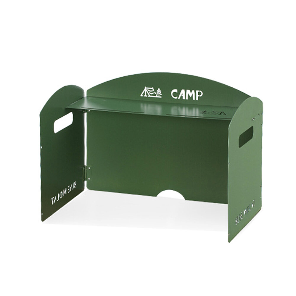 Foldable Camping Wind Shield Portable Gas Stove Windproof Screen for BBQ Cooking Black White Khaki Army Green 42*25*30cm 16.5*9.8*11.8in Steel 1.7kg 3.7lbs 1 Gas Stove Wind Shield 1 Storage Bag