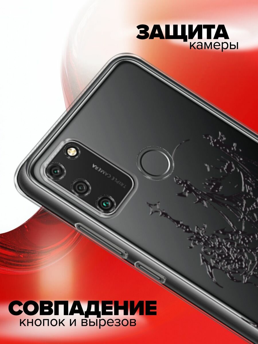 Силиконовый чехол на Honor 9A / Хонор 9А с принтом Аниме девушка с мечом — фото 1