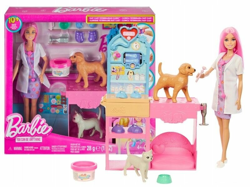 Кукла Mattel Barbie - Набор Ветеринарная клиника с куклой, животными и аксессуарами - Барби JFX93
