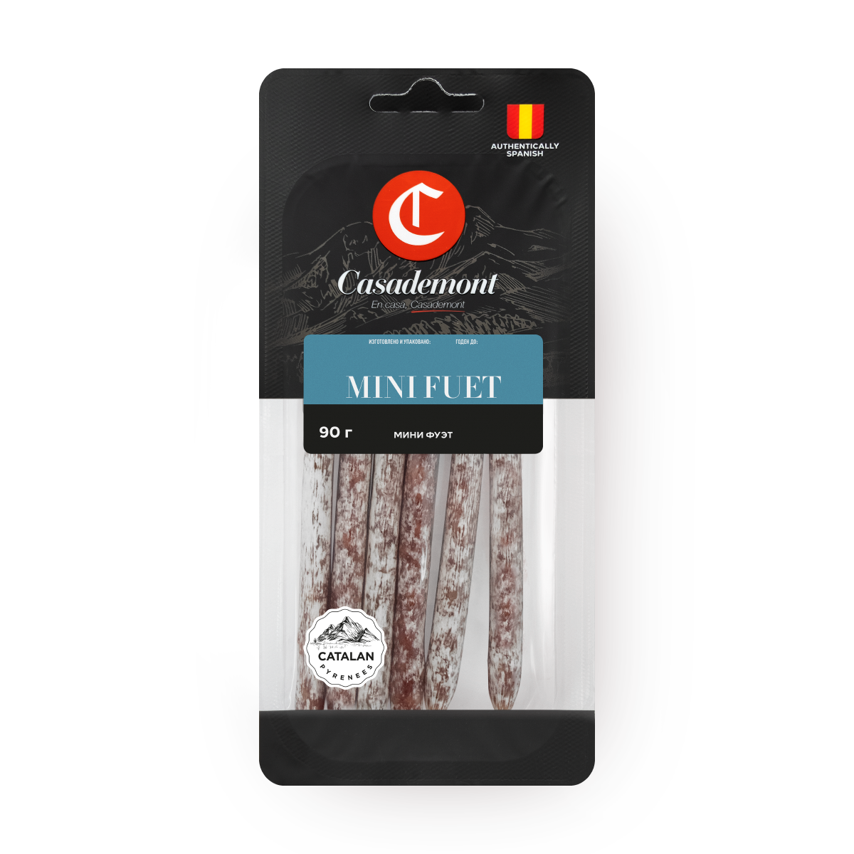 Колбаски Фуэт "Casademont" мини, сыровяленые, свинина, 90 гр