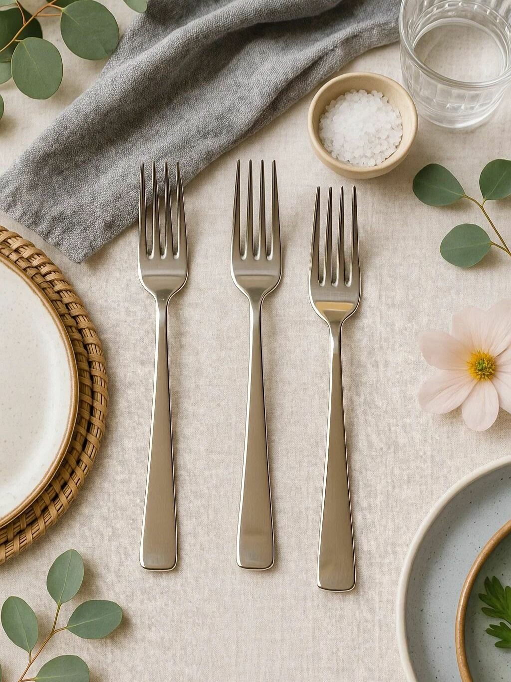 Набор приборов, вилки десертные, закусочные 3 шт, Мареа 18/10 3 мм 18 см. Abert. Италя