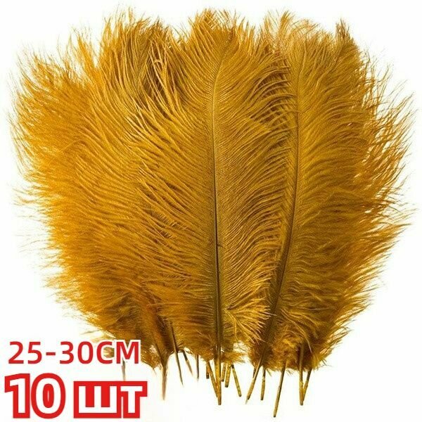 Натуральные перья страуса для декора, флористики и рукоделия, набор из 3 белых пера 25-30 см, этичная линька, безопасные и готовые к использованию