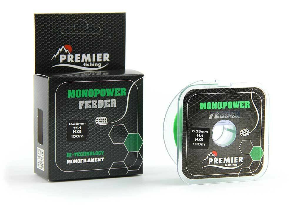Леска MONOPOWER FEEDER 0,35mm/100m Green Nylon (PR-MF-G-035-100) Premier Fishing