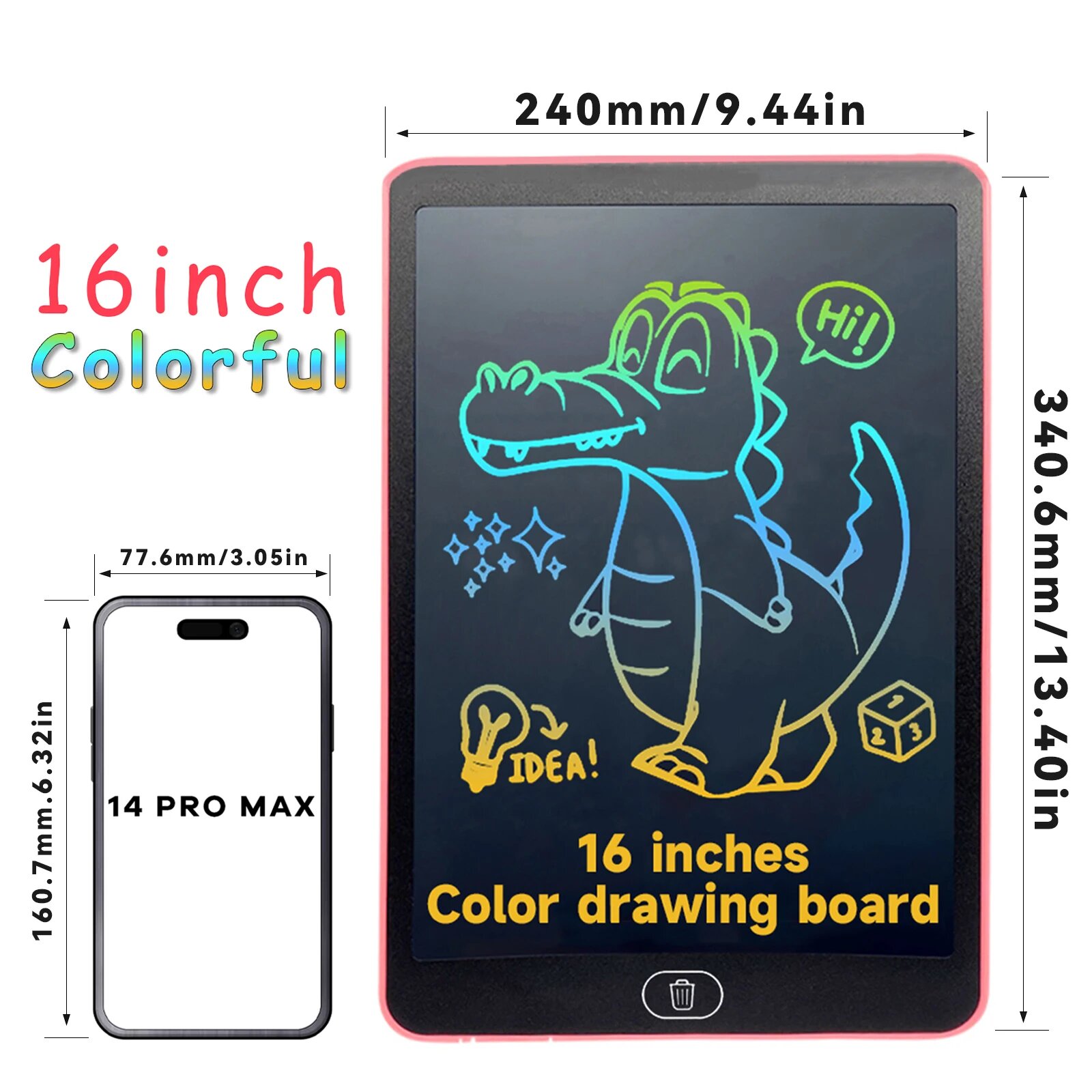 Пластиковый планшет для рисования 16 Pink