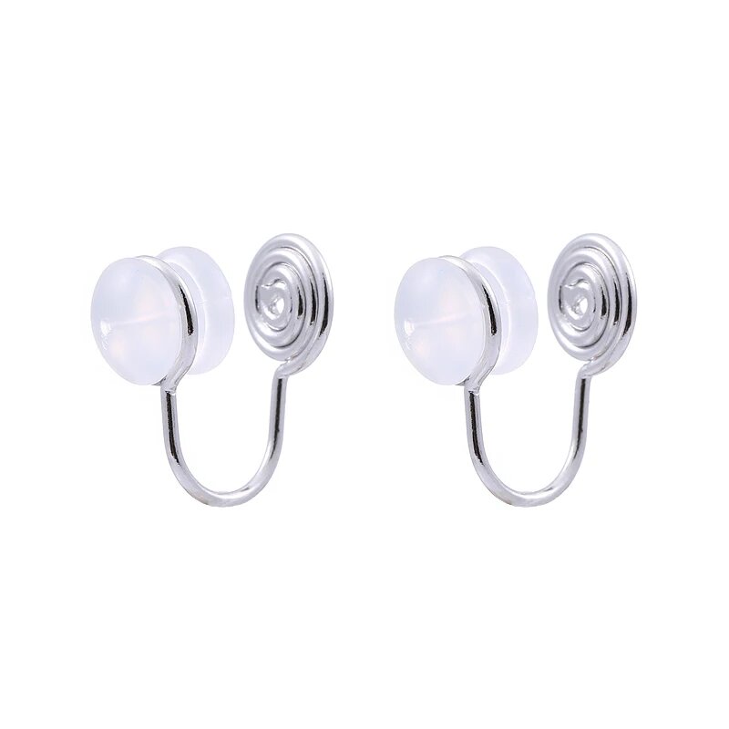 Белые клипсы для ушей UNNAIER, цвет W10-Steel color-2PC