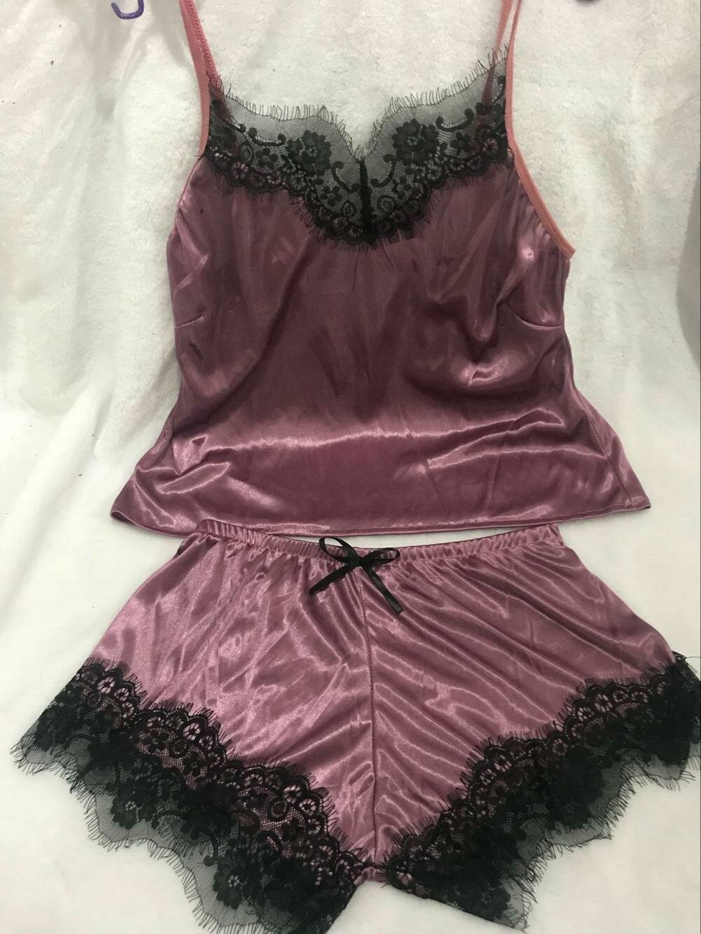 Женское нижнее белье больших размеров, накладные ресницы, комплект из двух предметов домашней одежды