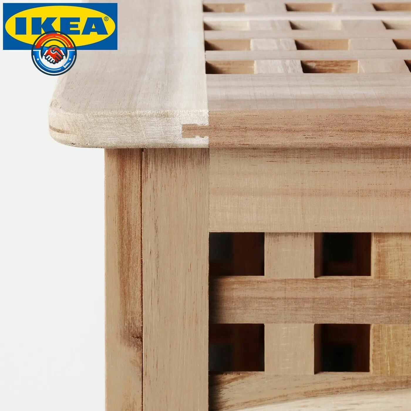 Прикроватный столик сундук для хранения икеа ХОЛ 98x50, деревянный бокс-комод у изголовья, функциональная тумба в спальню